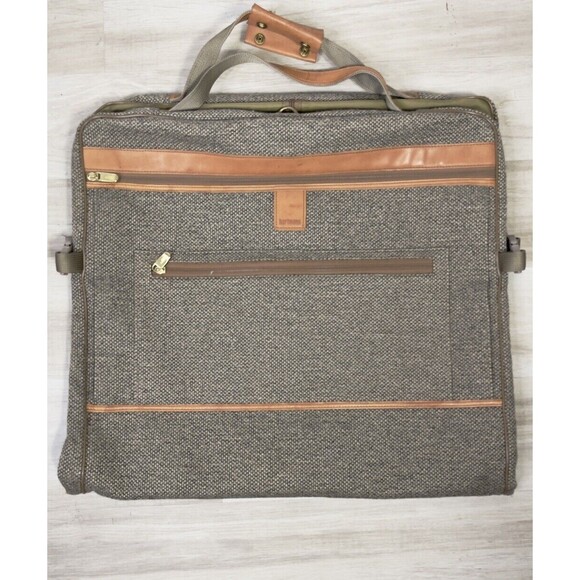 Hartmann | Bags | Hartmann Vintage Garment Bag Brown Tweedcarpet Bag ...